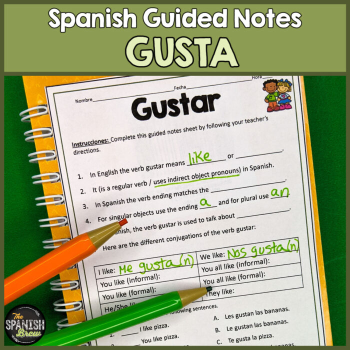How to Use Pop Up Grammar with Guided Notes in the Language Classroom ...