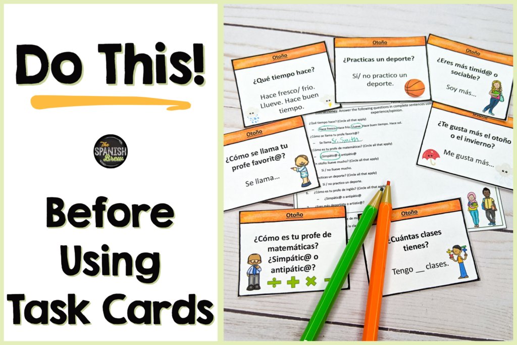 You Must do This Before Using Speaking Task Cards! - The Spanish Brew