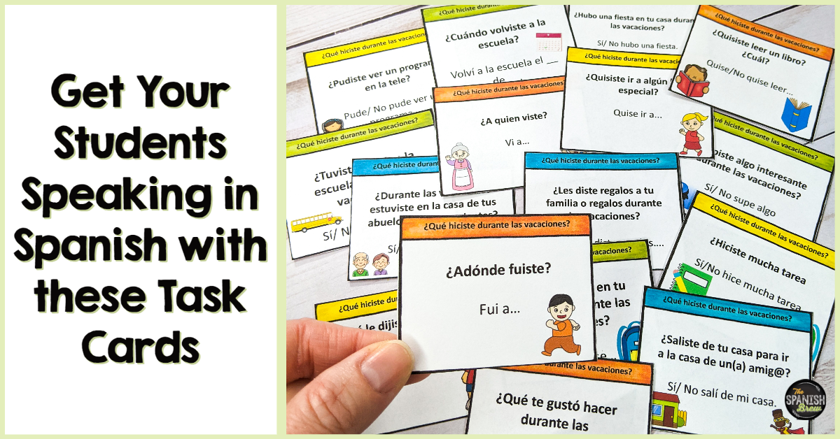 Get Your Students Speaking in Spanish with these Task Cards - The ...