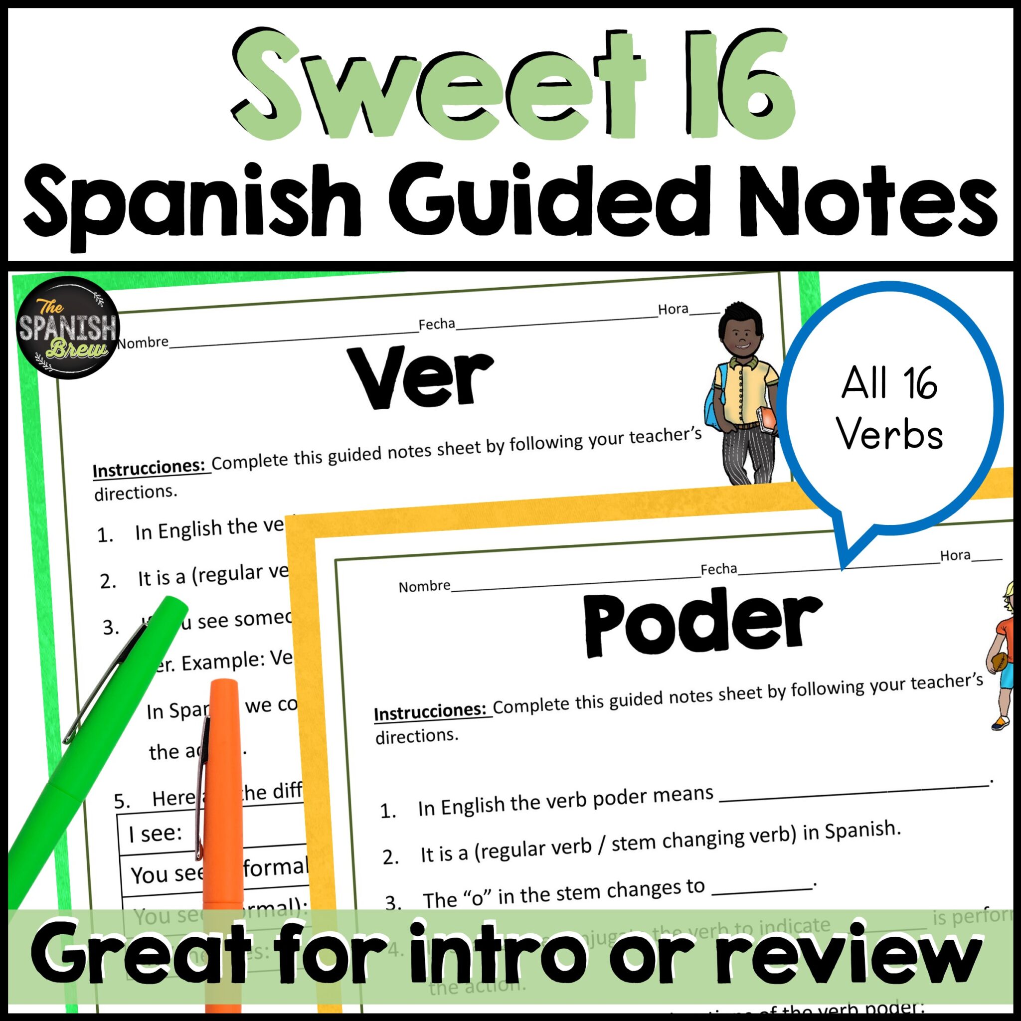 Try These Activities to Teach the Spanish Sweet 16 Verbs - The Spanish Brew
