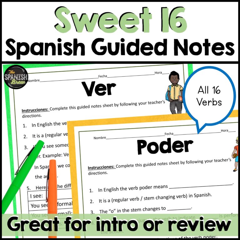 Try These Activities to Teach the Spanish Sweet 16 Verbs - The Spanish Brew