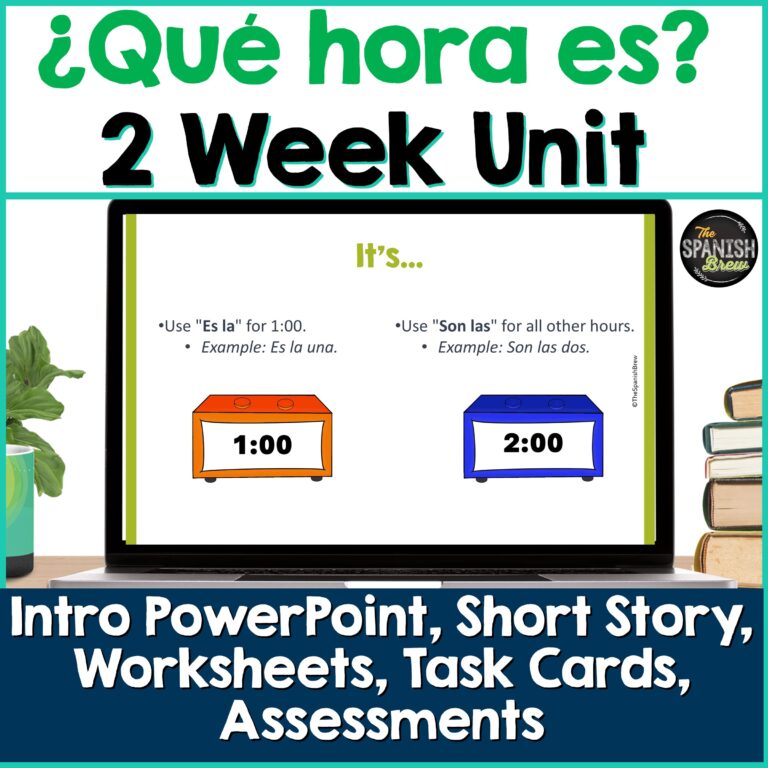 Master Telling Time in Spanish with these Clock Worksheets - The ...