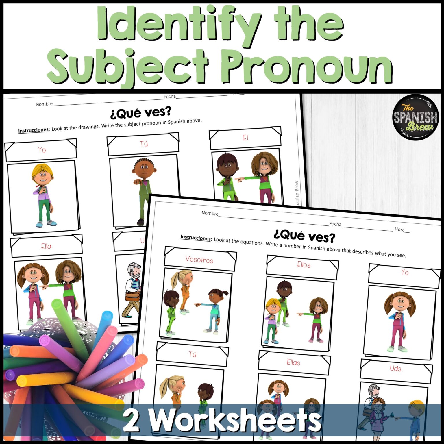 Practice Spanish Subject Pronouns with Fun Worksheets & Activities ...