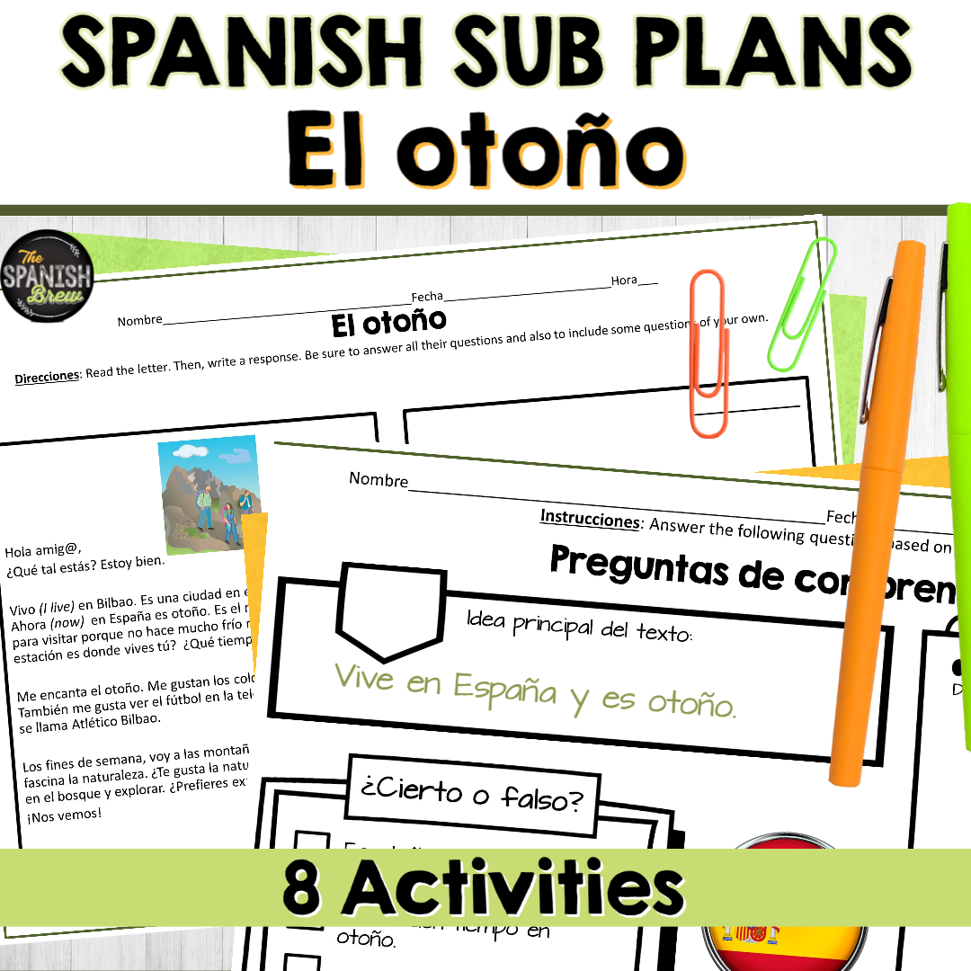 Zero-Prep Emergency Spanish Sub Plans That Save Your Sanity - The ...